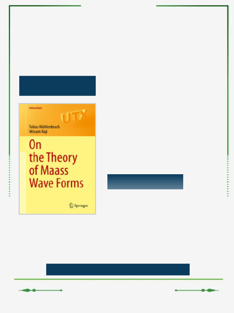On the Theory of Maass Wave Forms 1st Edition Tobias Mühlenbruch eBook ...