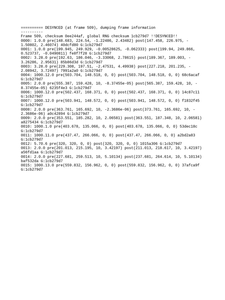 Frame 509 Desync Error Analysis | PDF