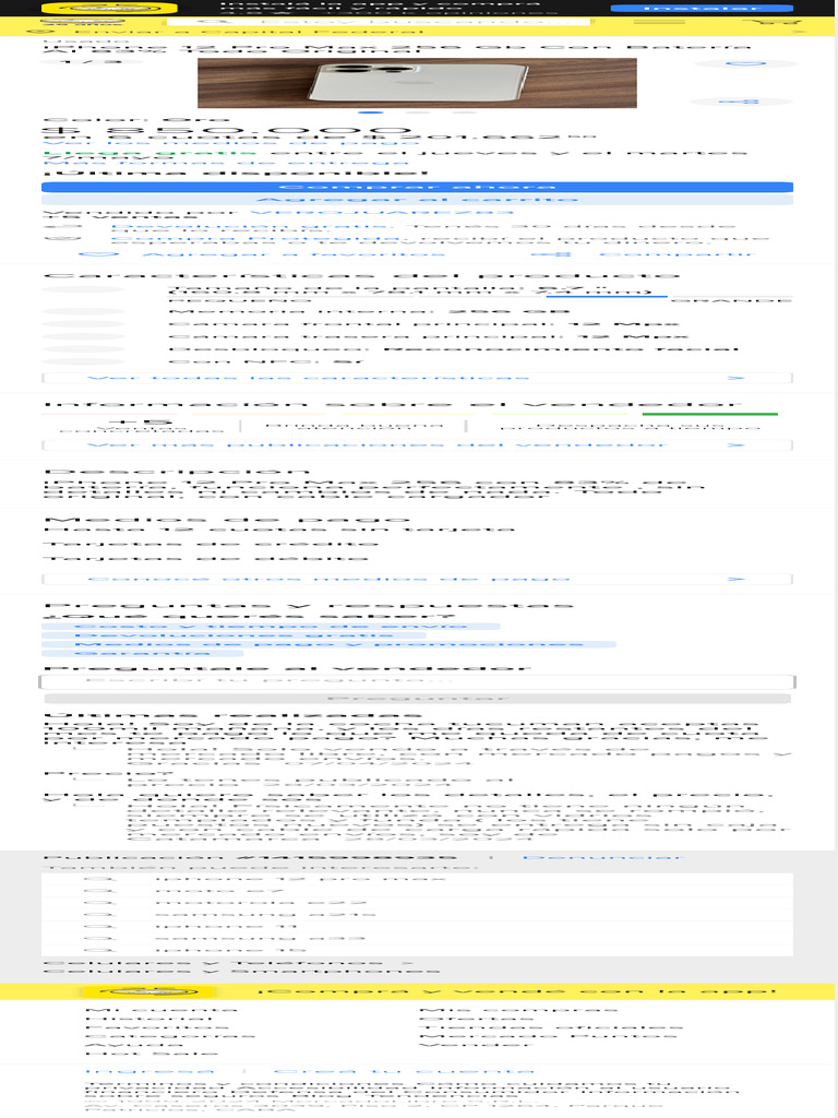 iPhone 12 Pro Max 256 Gb Con Batería Al 83 Todo Original Envío gratis ...