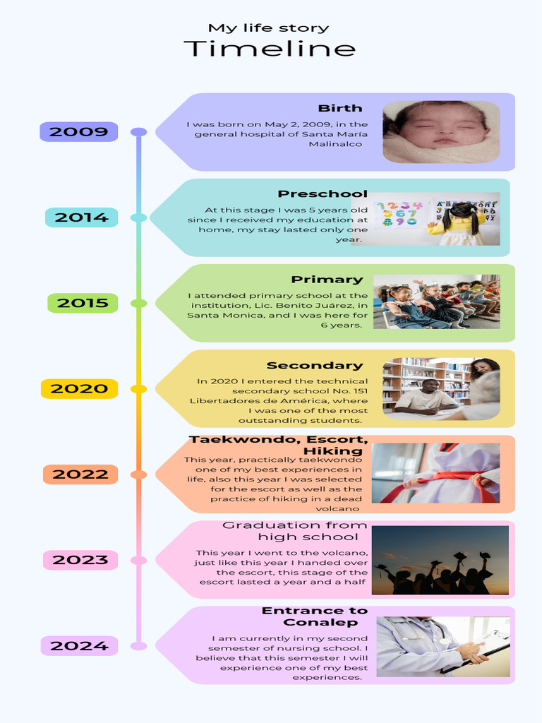 My Life Timeline: Birth to Nursing School | PDF