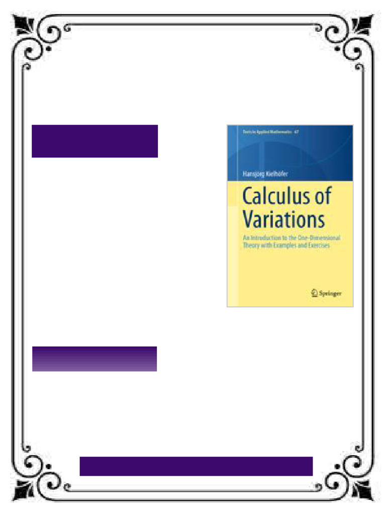 Calculus of Variations An Introduction to the One Dimensional Theory ...