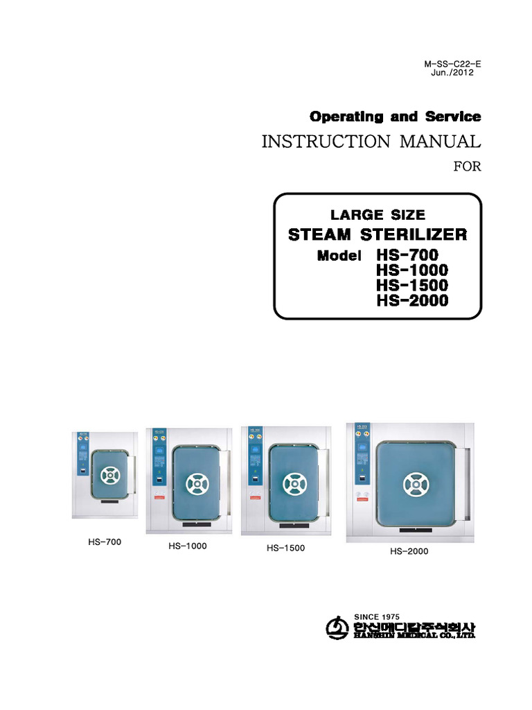 Manual HS 700 | PDF | Sterilization (Microbiology) | Door