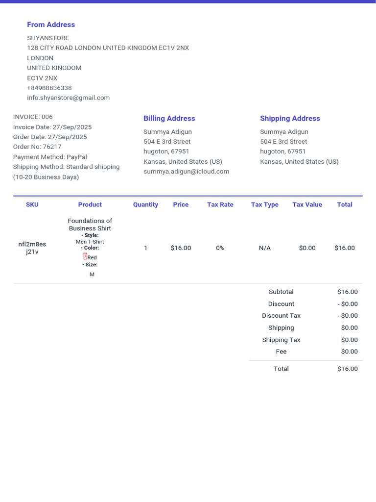 Invoice-76217-006 | PDF