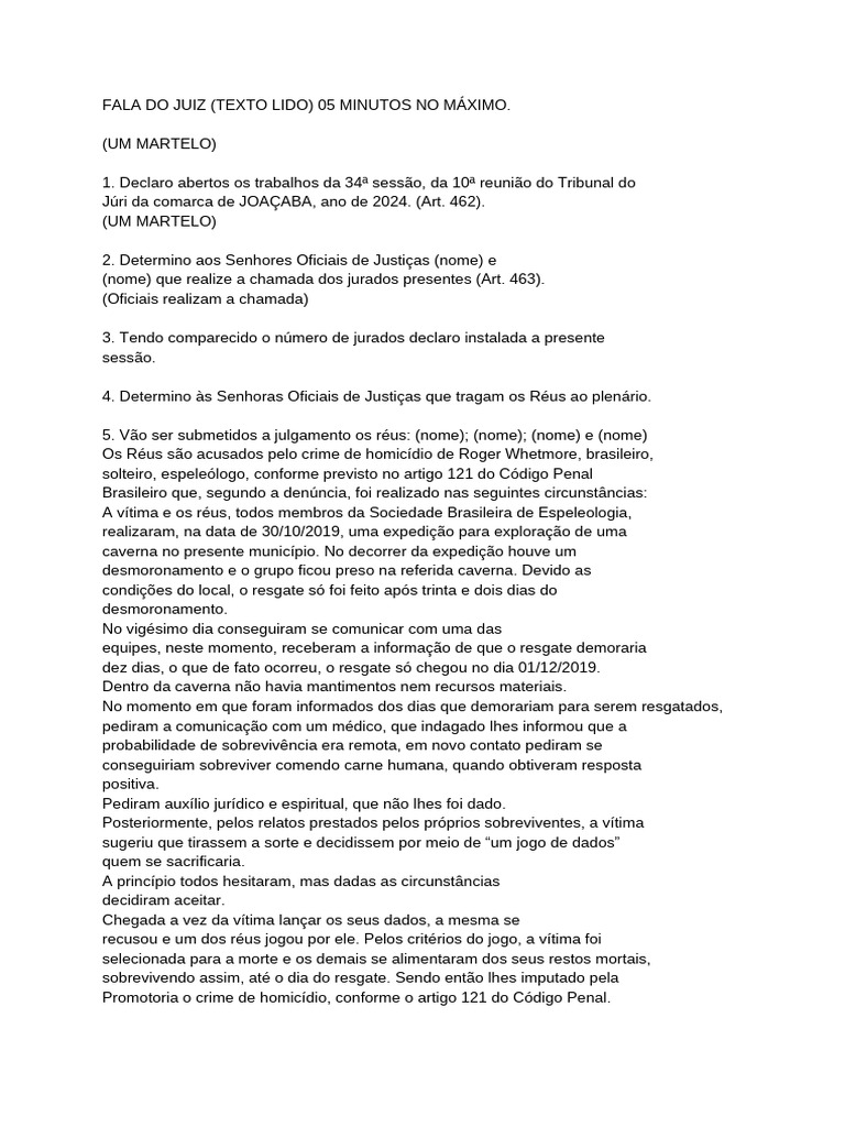 Julgamento de Homicídio em Joaçaba | PDF | Homicídio | Sentença (jurídico)
