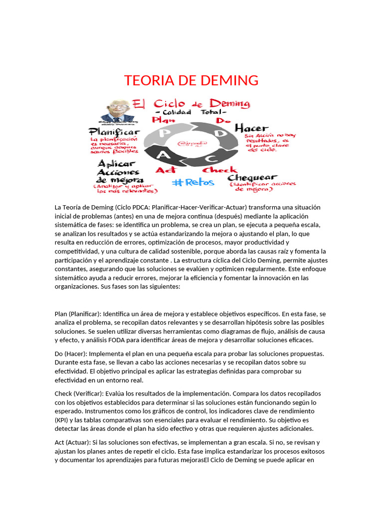Teoria de Deming | PDF | Business