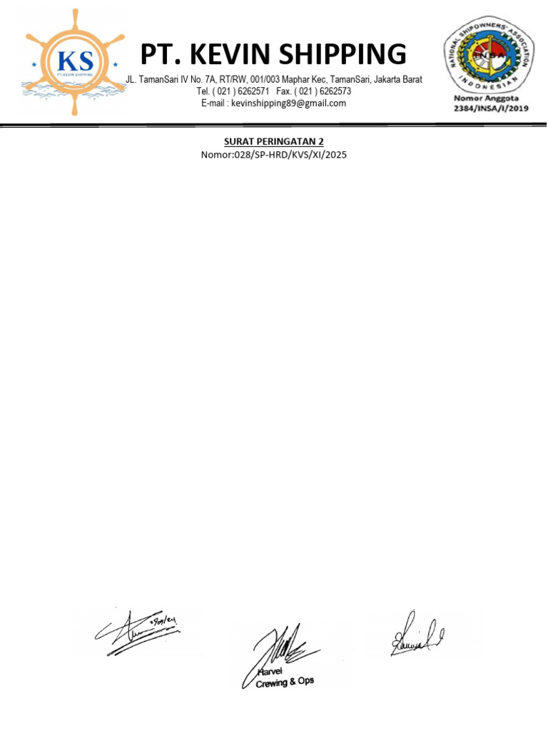 Surat Peringatan 028 Monang Jutawan Febrianto Limbong (MUALIM 1 Aditya ...