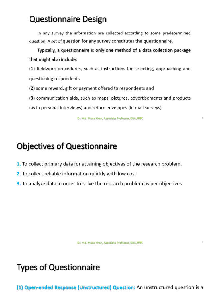 Questionnaire Design | PDF | Questionnaire | Survey Methodology
