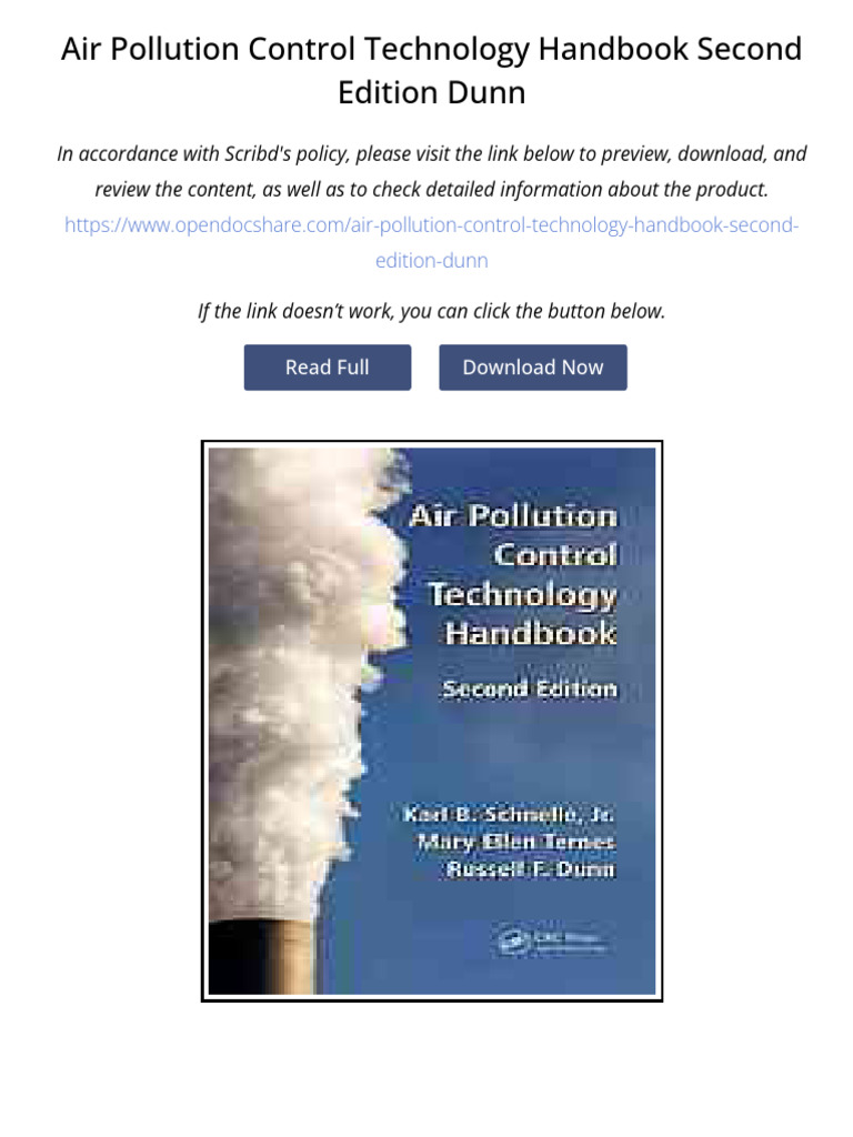 Air pollution control technology handbook Second Edition Dunn | PDF ...