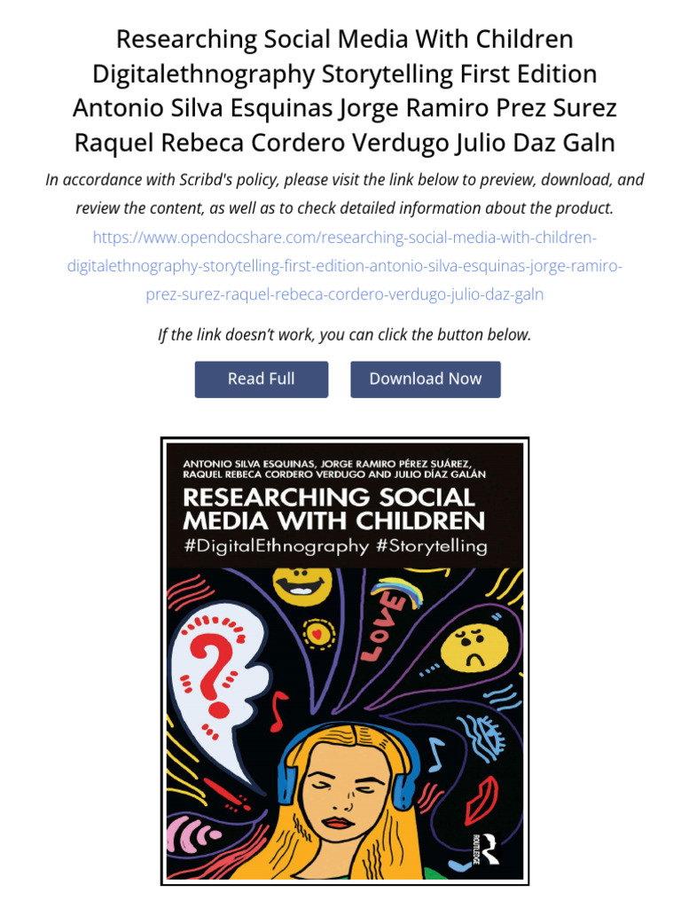 Researching Social Media With Children Digitalethnography Storytelling ...