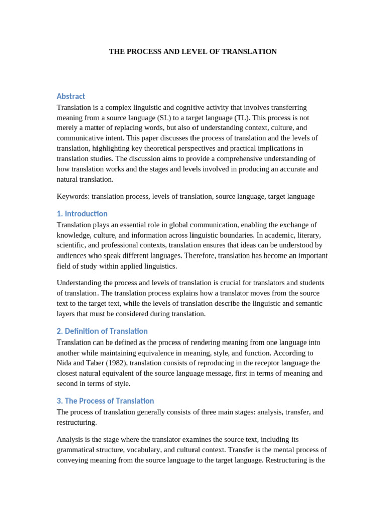 Makalah_The_Process_and_Level_of_Translation_Revised | PDF ...