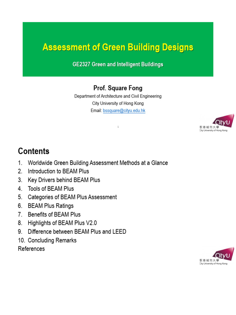 BEAM Plus Green Building Assessment Guide | PDF | Green Building ...