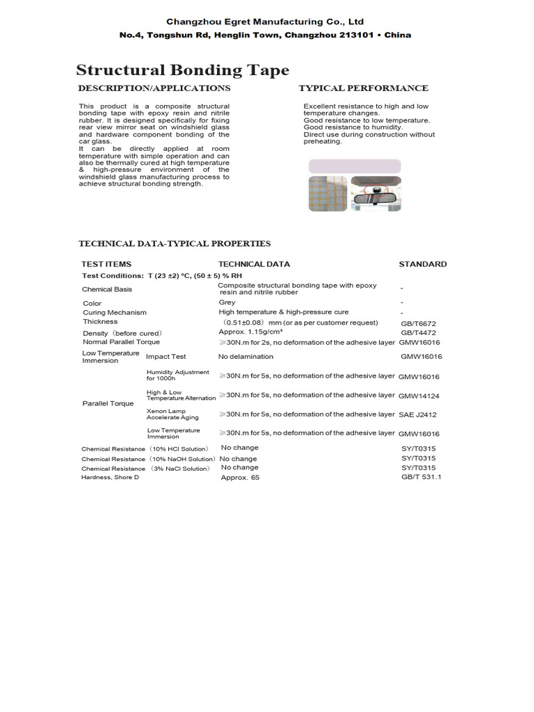 Tds Bonding Tape 2025 | PDF | Adhesive | Epoxy