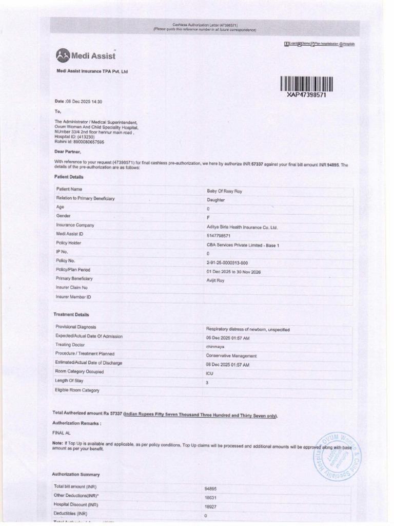 Baby of Rosy Roy Claim | PDF