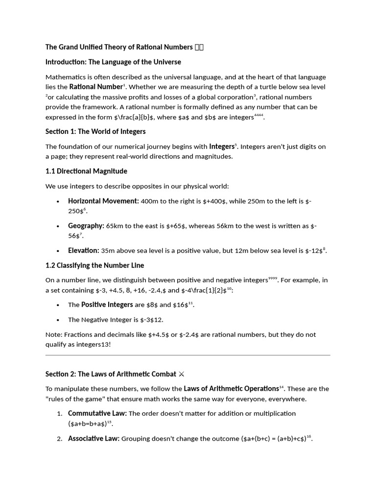The Grand Unified Theory of Rational Numbers ?? | PDF | Numbers ...