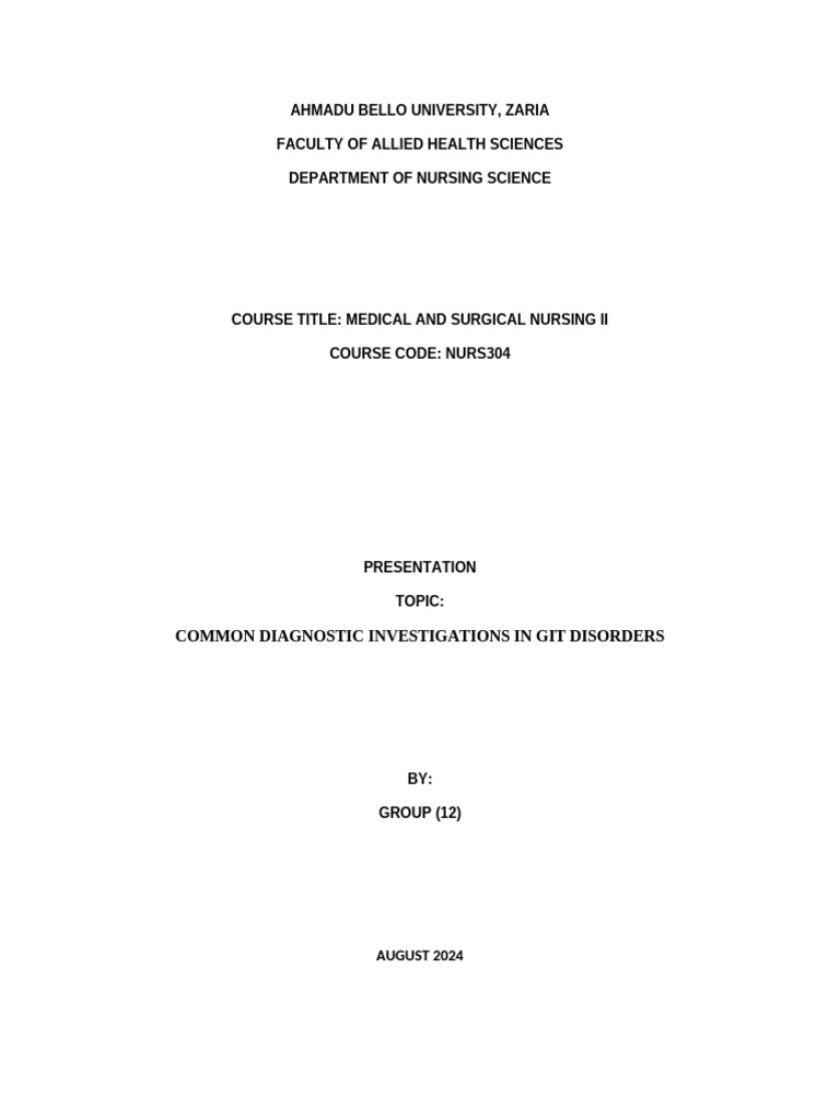 Git Diagnostic Investigation | PDF | Esophagus | Colonoscopy