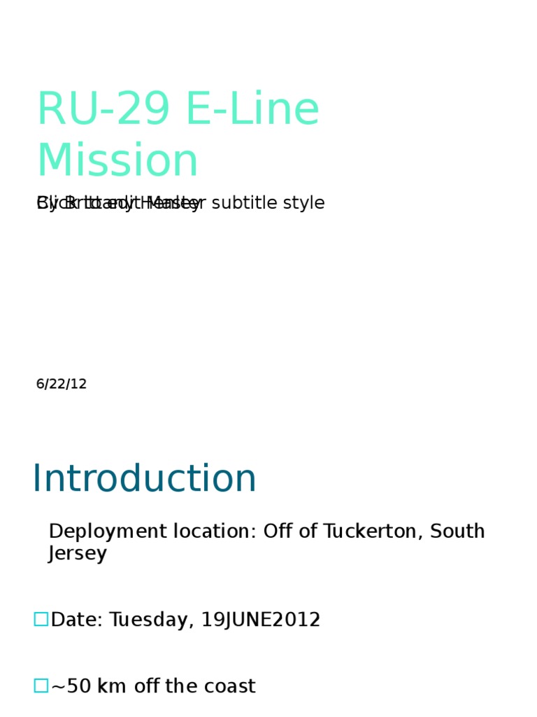 RU-29 E-Line Mission Overview | PDF