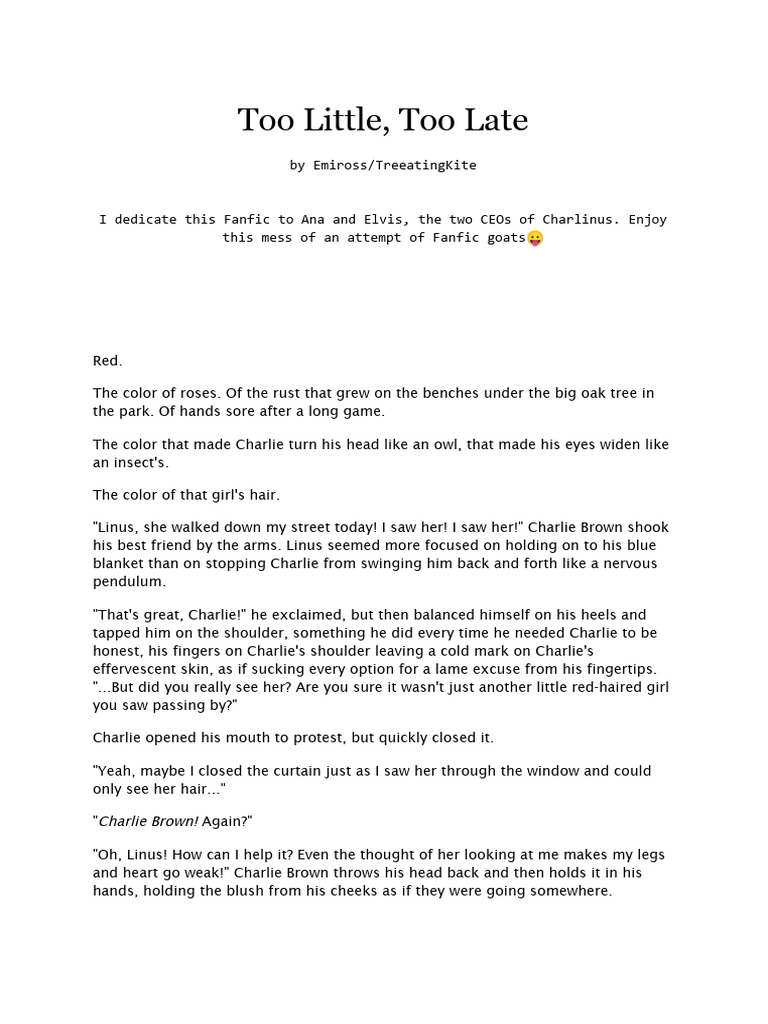 Too Little, Too Late | PDF