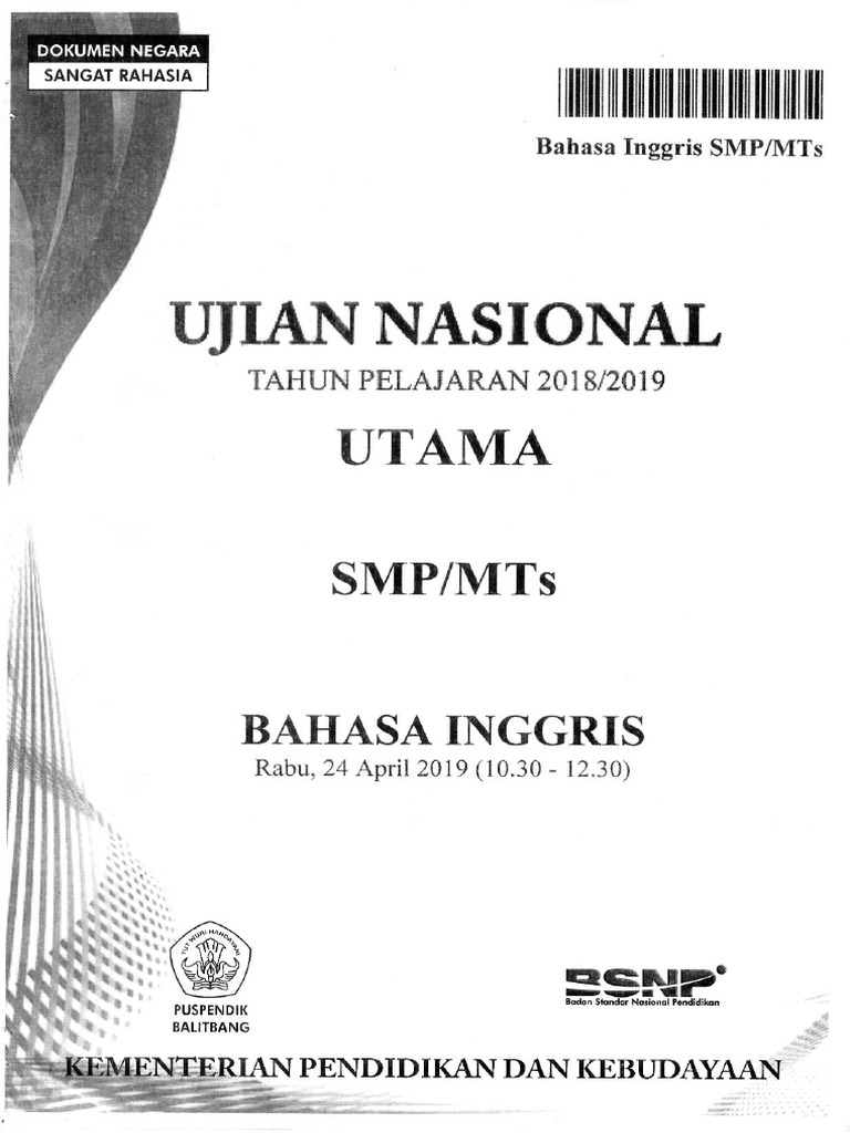 UN SMP 2019 B Inggris P4 [Www.m4th-Lab.net]_unlocked | PDF
