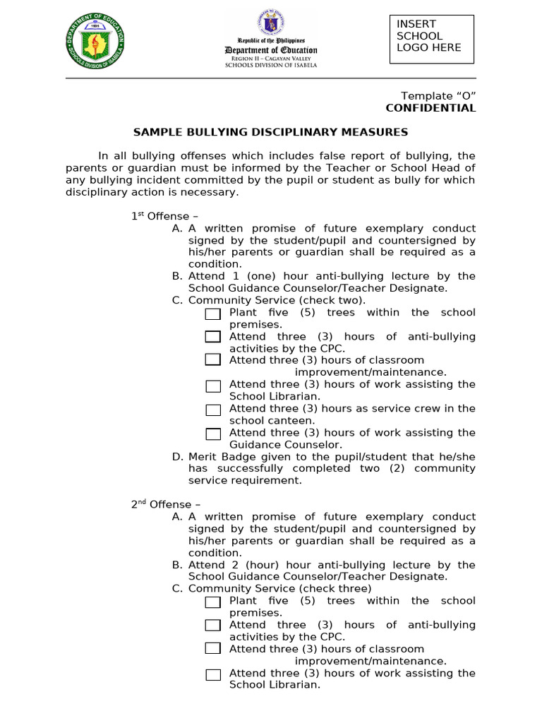 Template O-Disciplinary Measures | PDF