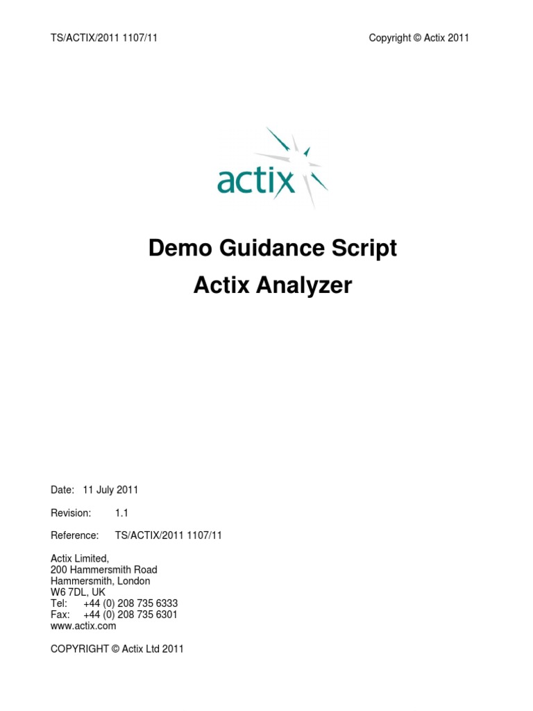 Instructions For Actix Analyzer Demonstration | PDF | Software ...