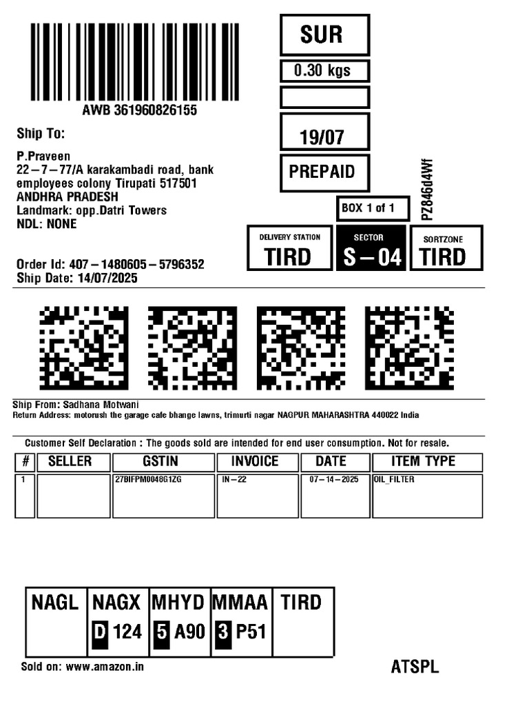 Invoice for Oil Filter Purchase | PDF | Invoice | Taxes
