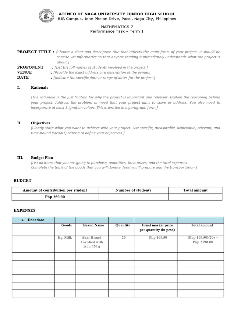 EmpowerMATH-Trough-Giving-Project-Proposal-Format (1) | PDF