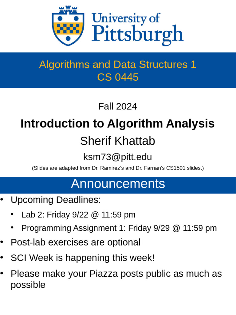 T4-AlgorithmAnalysis-1 | PDF | Time Complexity | Mathematical Analysis