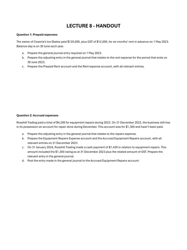 Accounting Adjustments and Entries Guide | PDF | Interest | Expense