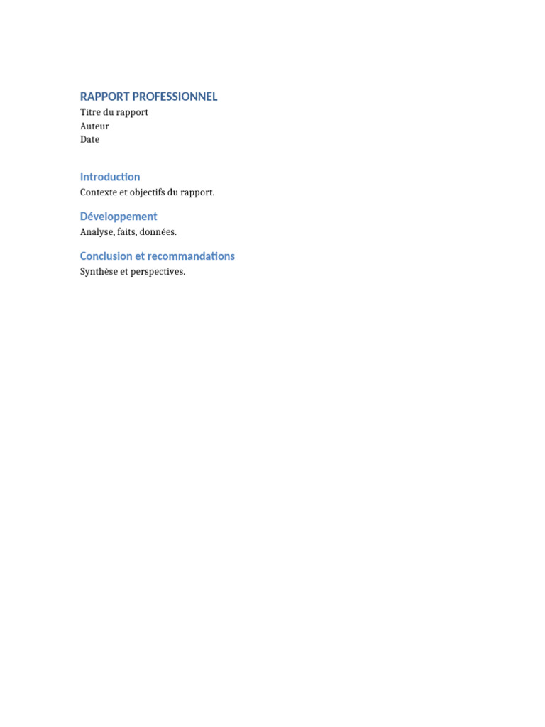 Modele Rapport Professionnel | PDF