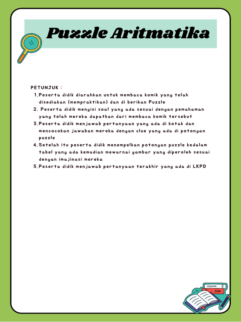 LKPD Puzzle Aritmatika | PDF