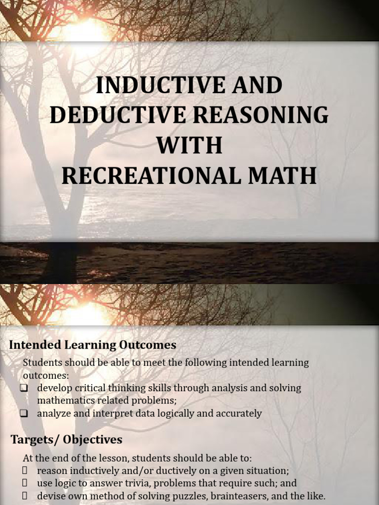 Lesson 5 Inductive and Deductive Reasoning (1).Pptx | PDF | If And Only If | Proposition