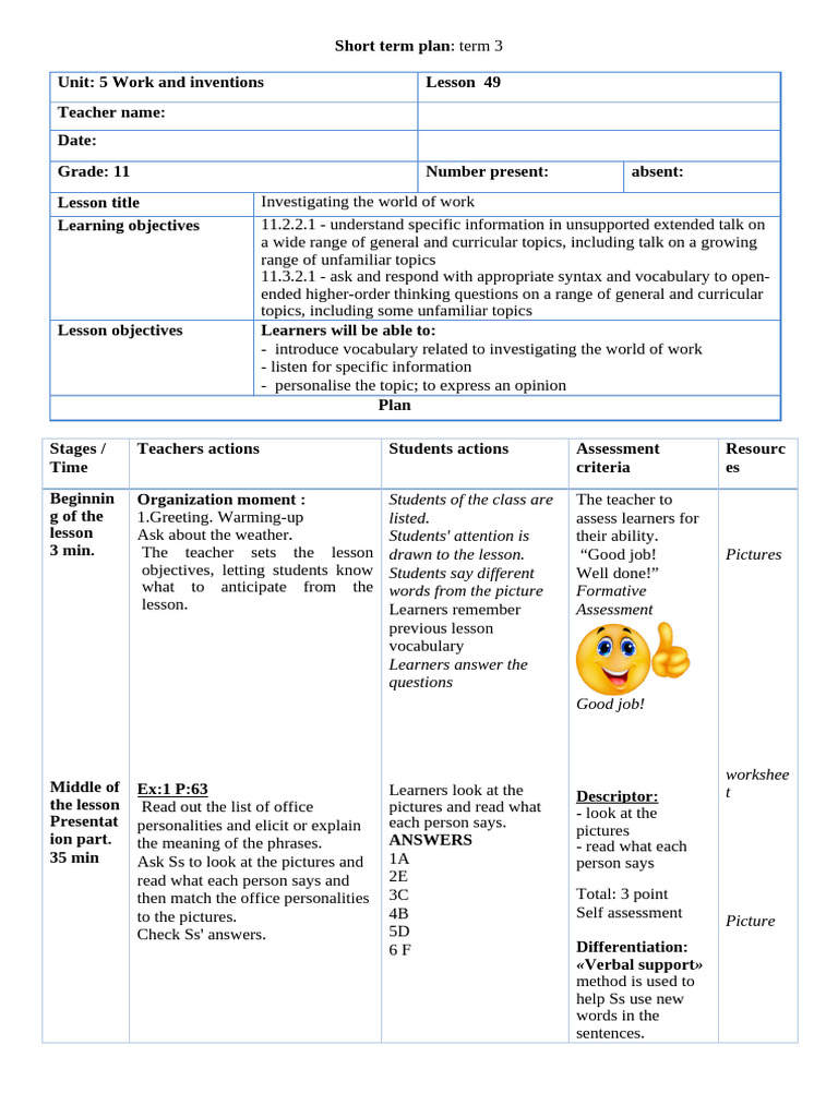 LP Aspect 11 Term 3 Salikha | PDF | Vocabulary | Curriculum
