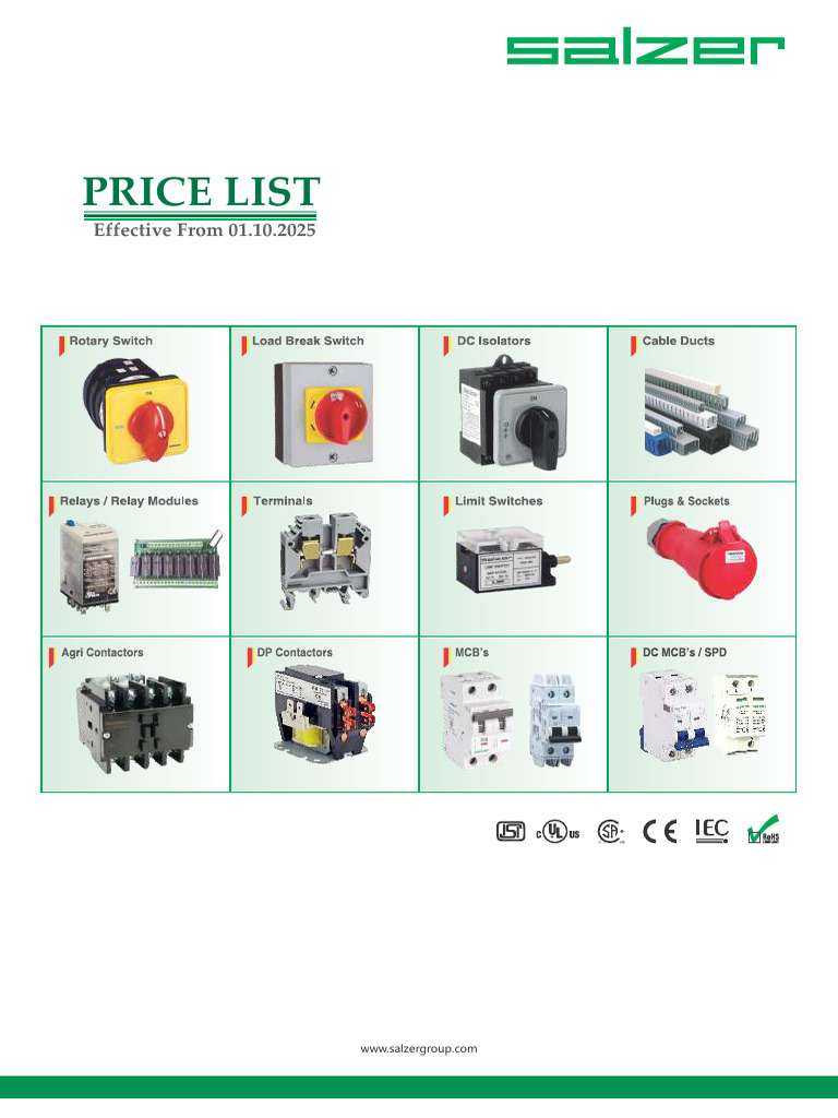 Rotary Switch Price List 2025 | PDF | Switch | Electrical Engineering