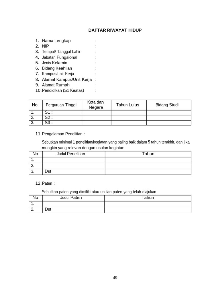 Format DRH Template | PDF