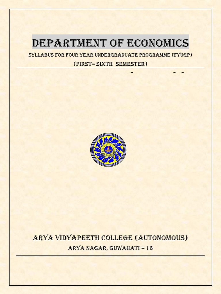 economics syllabus for Undergraduate | PDF | Economics | Mathematical ...