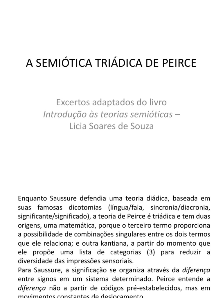 A Semiotica Triadica de Peirce | PDF | Charles Sanders Peirce | Semiótica