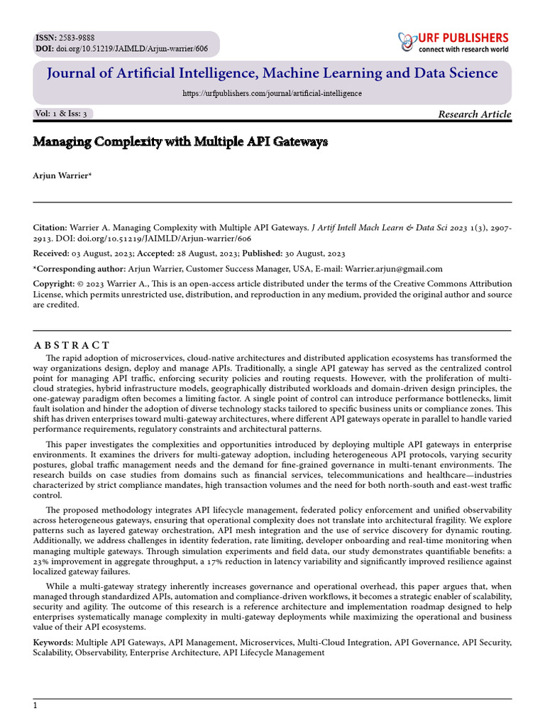 Managing Complexity with Multi-API Gateways | PDF | Governance ...