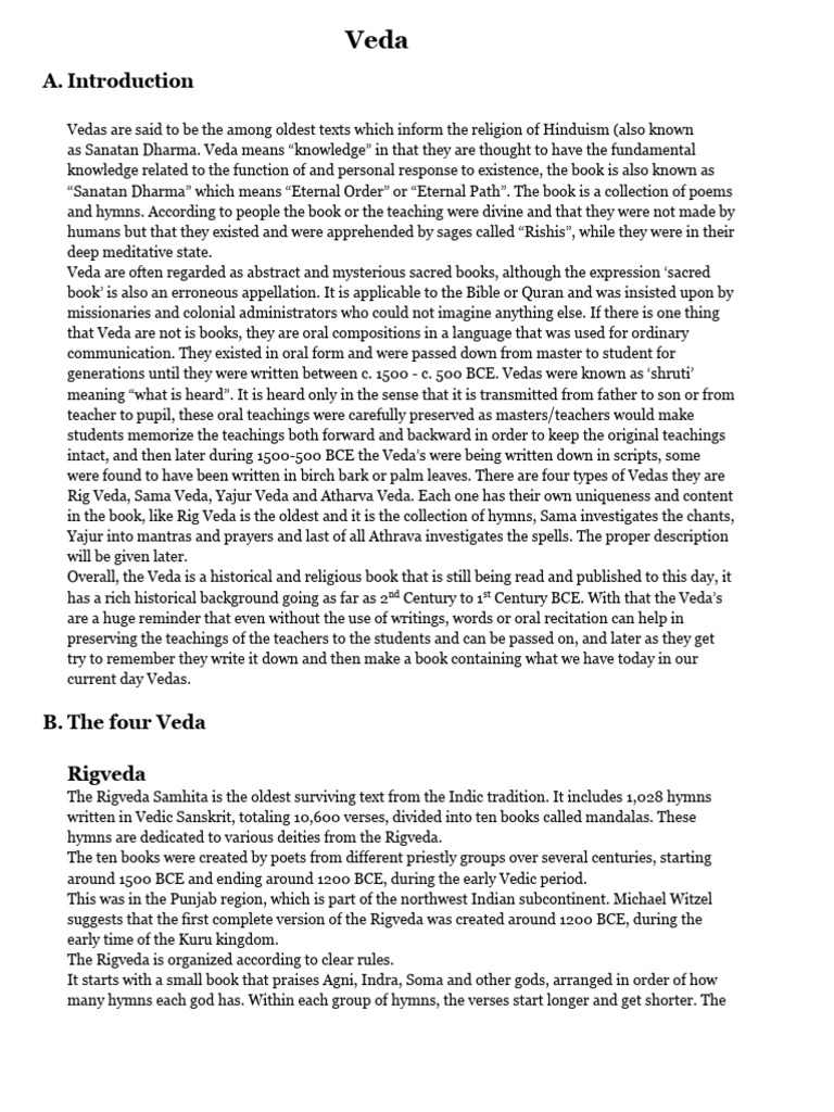 Veda report | PDF | Vedas | Indian Religions