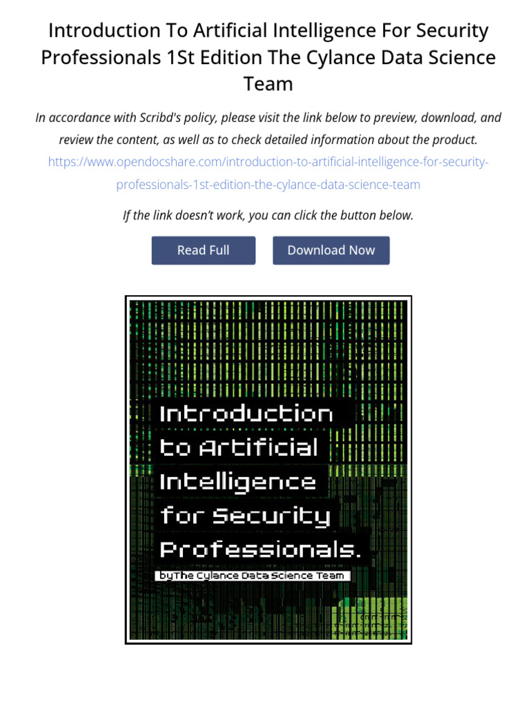 Introduction to Artificial Intelligence for Security Professionals 1st ...