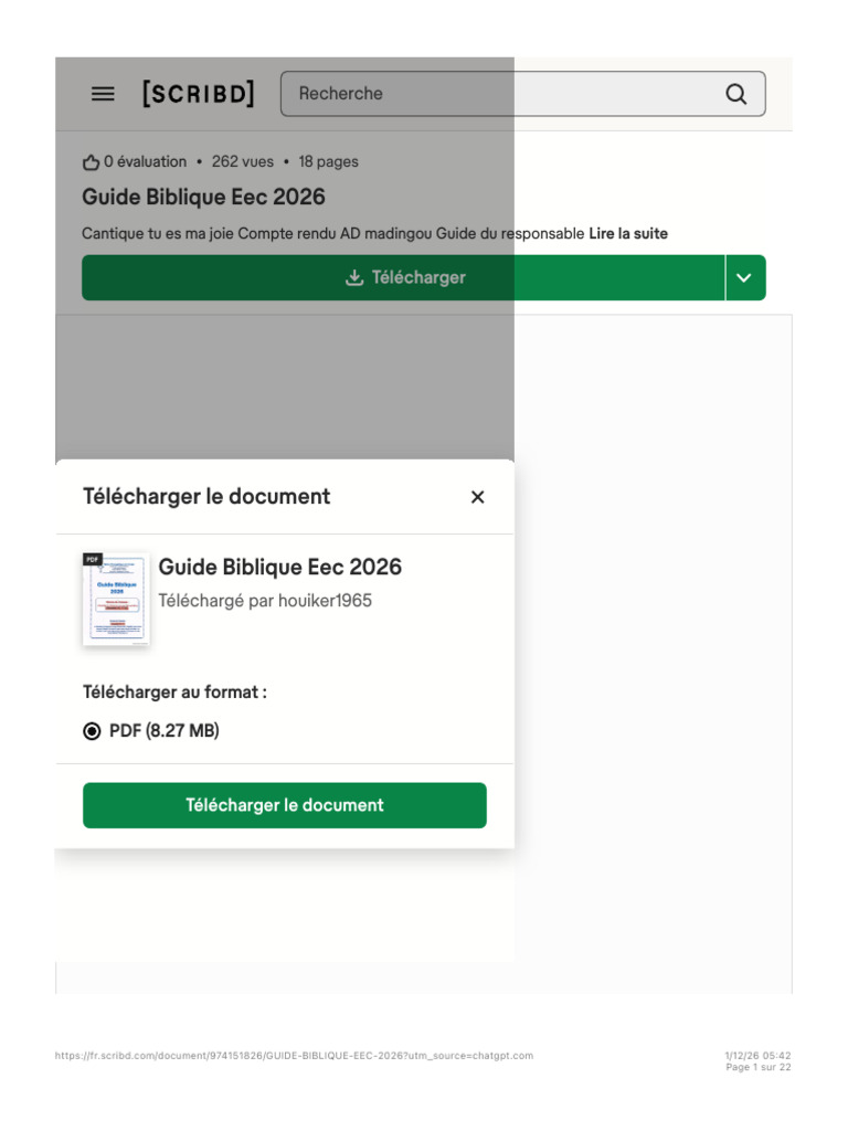 Guide Biblique EEC 2026 : Ressources et Évaluations | PDF