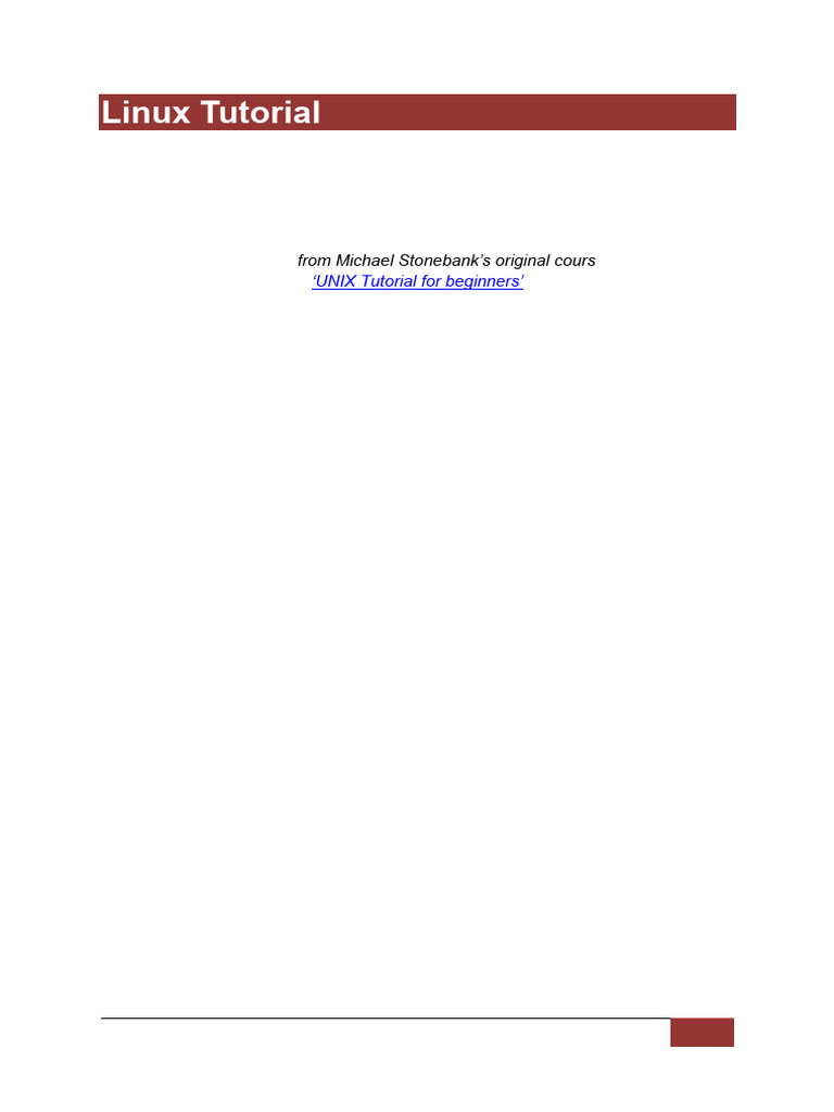 Linux Tutorial | PDF | Computing | Unix