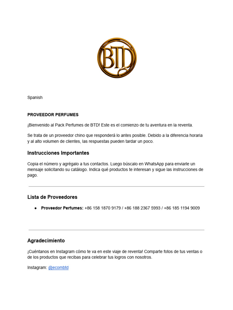 Proveedor Perfumes (1) | PDF