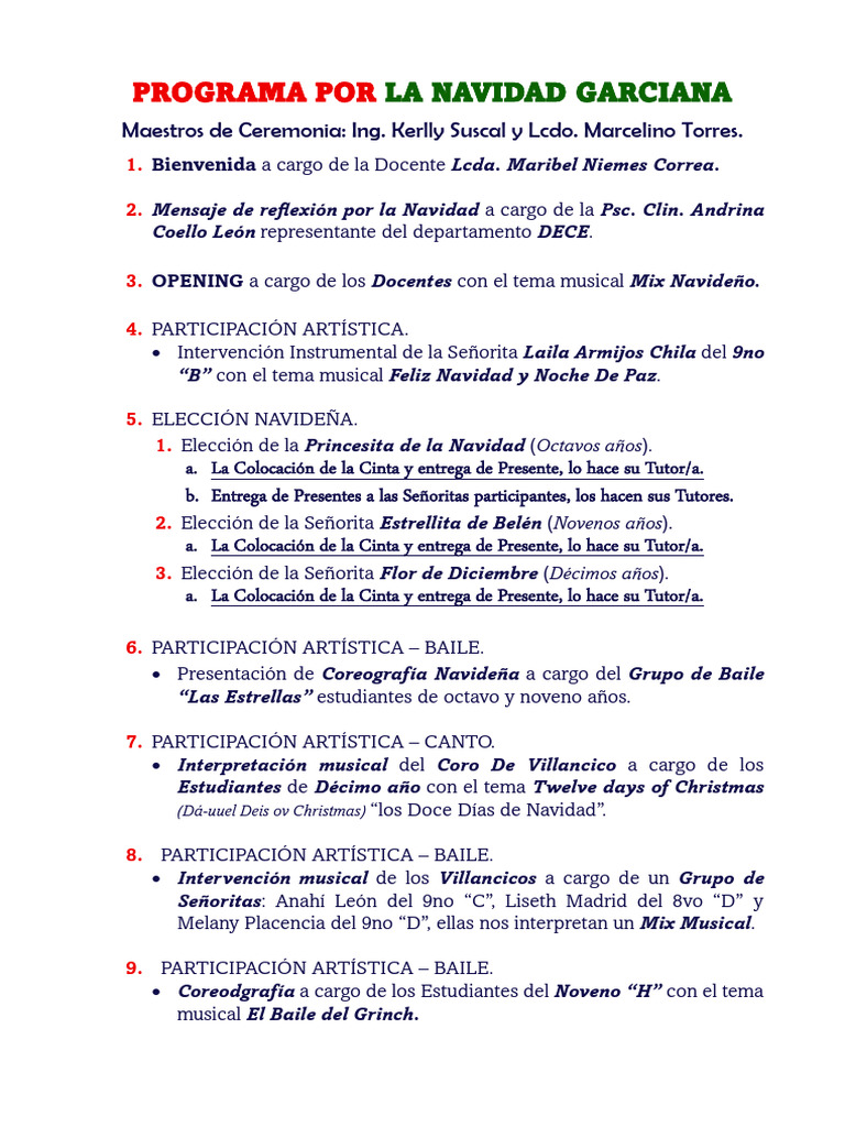 Programa Por La Navidad | PDF | Navidad | Observancias de diciembre