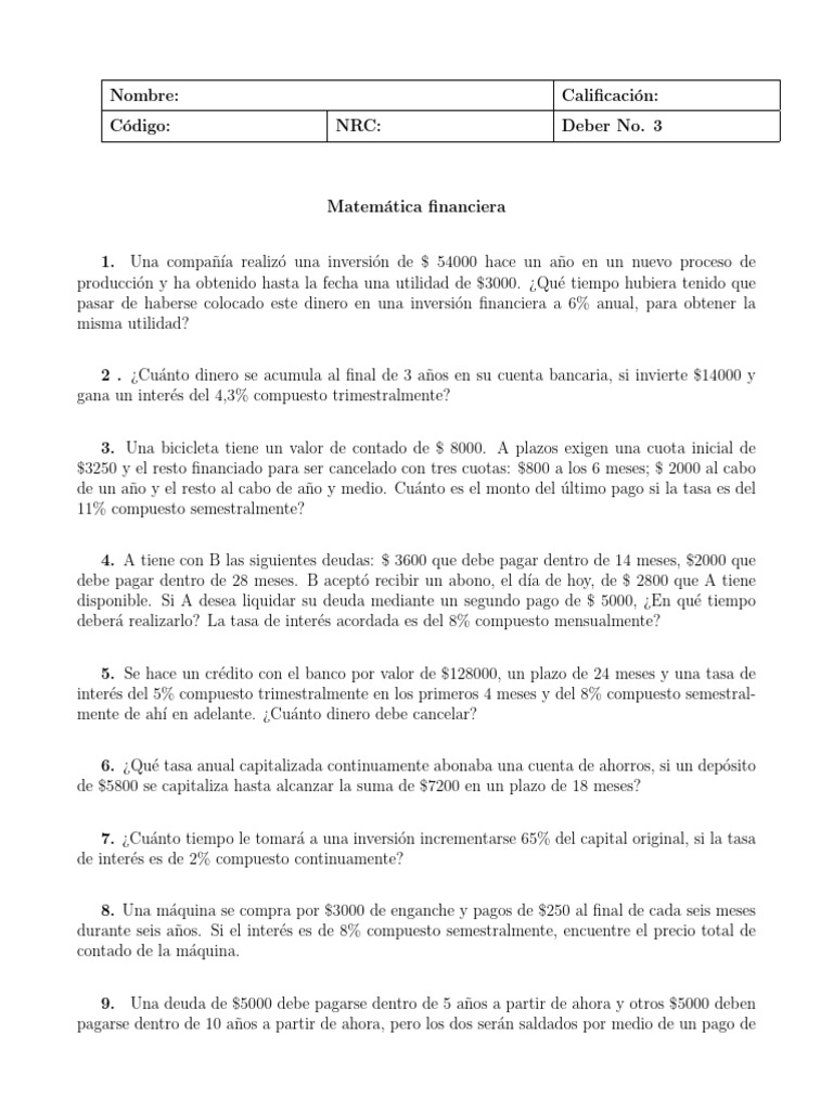 MatEmp_Deb3Final | PDF | Interés | Hipotecas