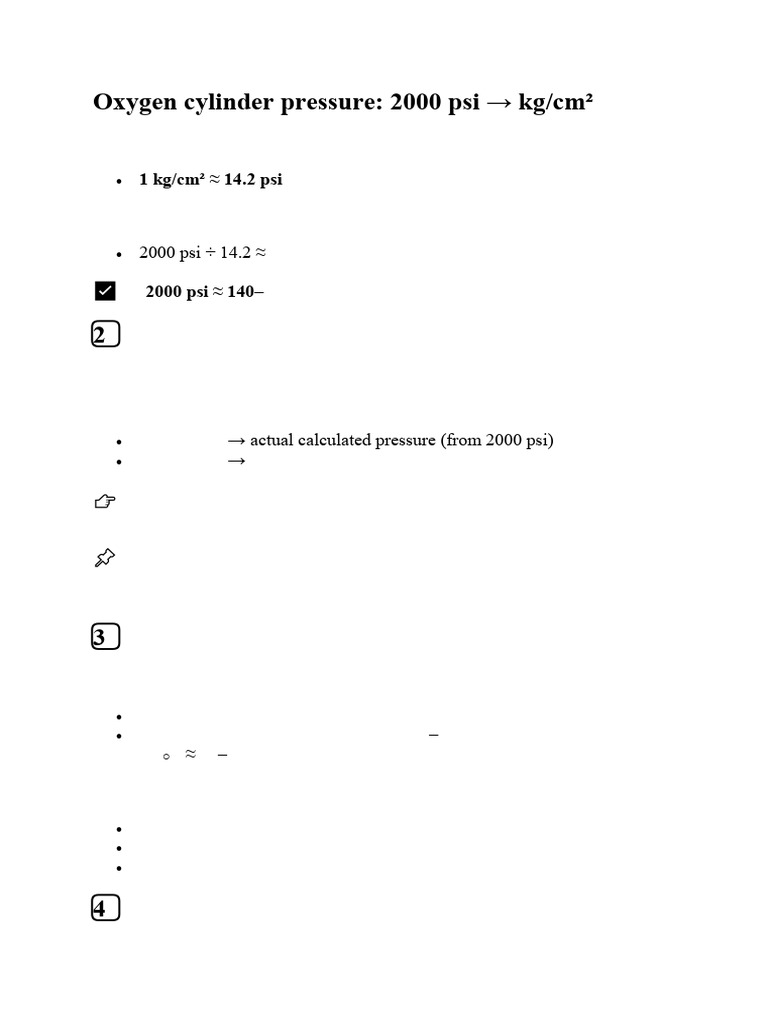 Oxygen Cylinder Pressure | PDF