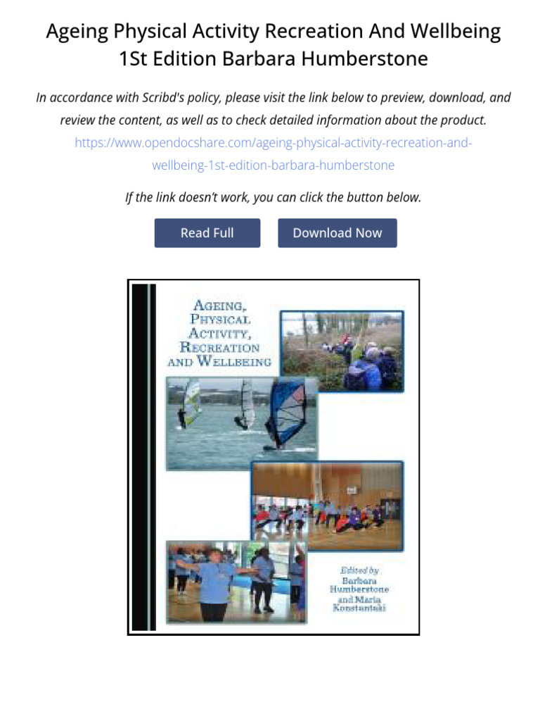 Ageing Physical Activity Recreation and Wellbeing 1st Edition Barbara ...