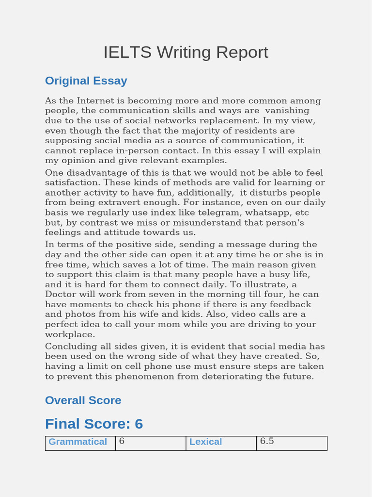 g31o Ielts Report | PDF | Word | Linguistics