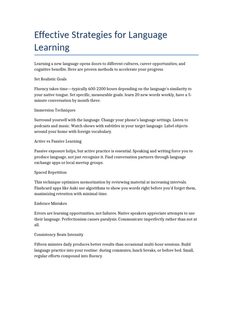 Learning New Languages | PDF