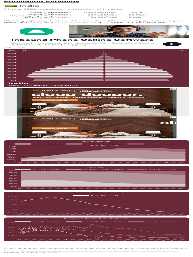 Population Pyramid of India at 2022 - Population Pyramids | PDF
