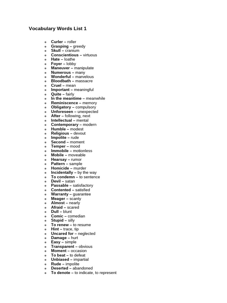 Essential Vocabulary Words for IELTS | PDF